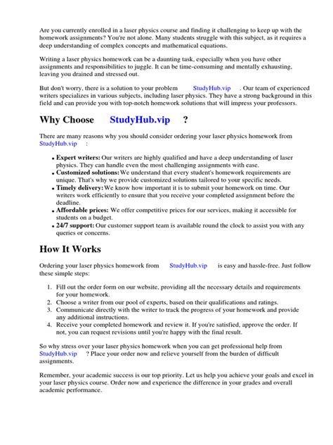 Laser Physics Homework Pdf Laser Emission Spectrum