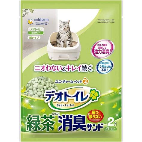 ユニチャーム 1週間消臭・抗菌デオトイレ 取替え専用 飛散らない緑茶・消臭サンド 2l 20230215062605 00649総合通販