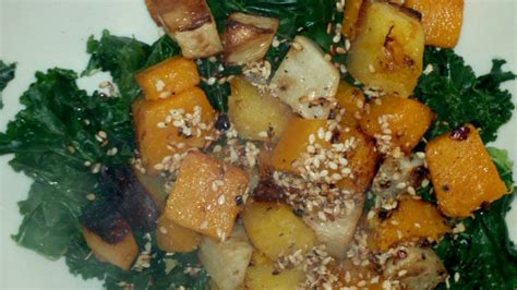 Rosted Root Vegetables With Kale Recipe Appetizer Pbs Food