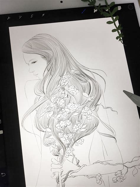 仲春初四日 春分梨花开插画商业插画二饼子原创作品 站酷zcool