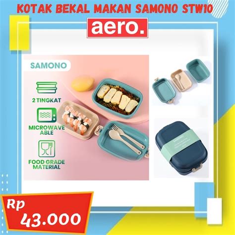 Jual Kotak Makan SAMONO STW10 Bento Microwaveable Lunch Box Susun Food