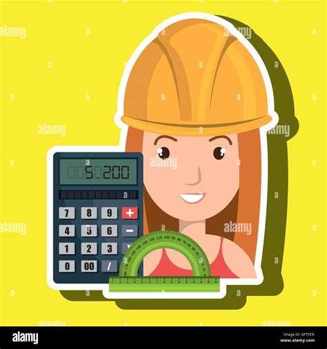 Woman Architecture Calculator Rule Stock Vector Image And Art Alamy
