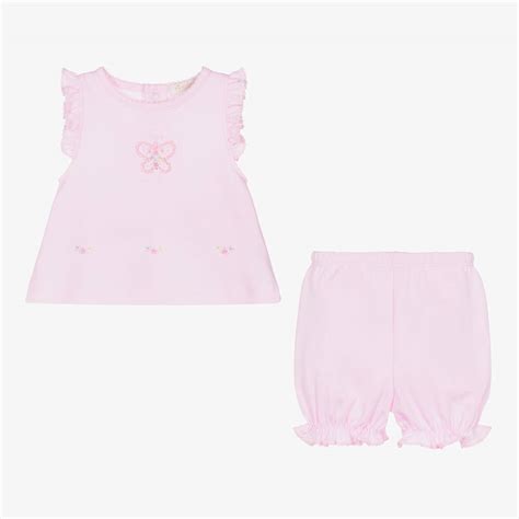 Kissy Kissy Girls Pink Cotton Butterfly Flutters Shorts Set