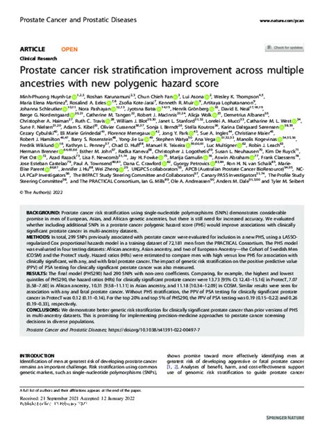 Pdf Prostate Cancer Risk Stratification Improvement Across Multiple