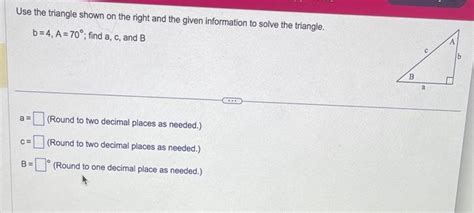 Solved Use The Triangle Shown On The Right And The Given Chegg