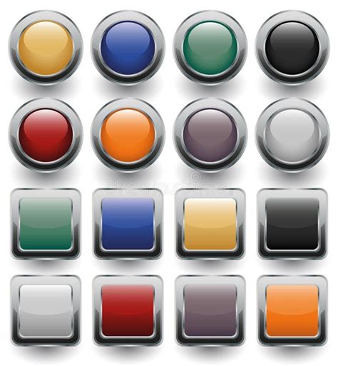 Glossy Buttons Set Stock Vector Illustration Of Blue 15174476