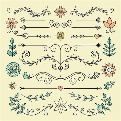 Una colección de diferentes diseños incluido un diseño Vector