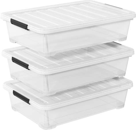 Melontray 40 L Under Bed Plastic Storage Bins With Lids