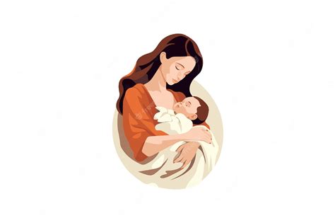 Madre Abrazando A Su Bebé Para El Día De La Madre Ilustración Vectorial