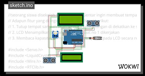 Tempat Sampah Automatic Copy Wokwi Esp32 Stm32 Arduino Simulator