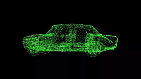 Premium Photo 3d Green Car On Black Background Object Consisting Of Flickering Particles