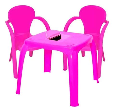 Juego De Mesa Y 2 Sillas Para Niños Usual Utilidades Mesa Com Cadeira