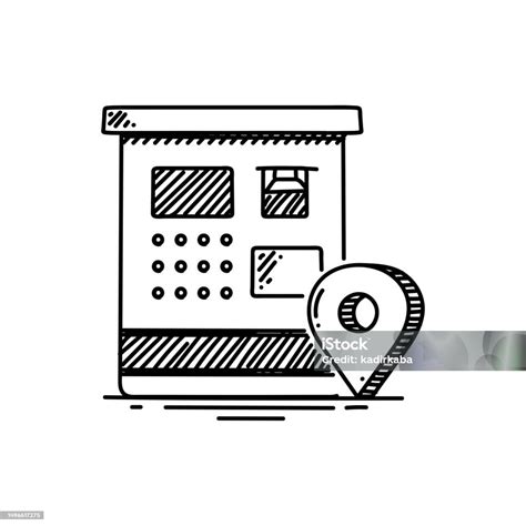 현금 인출기 및 Atm 위치 라인 아이콘 스케치 디자인 픽셀 퍼펙트 편집 가능한 스트로크 로고 기호 기호 돈 은행 신용 카드 경제에 대한 스톡 벡터 아트 및 기타 이미지