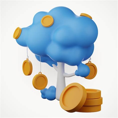 Icono De Finanzas De árbol De Moneda Premium Render 3d Foto Premium