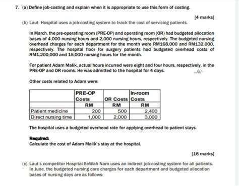 7 A Define Job Costing And Explain When It Is Appropriate To Use