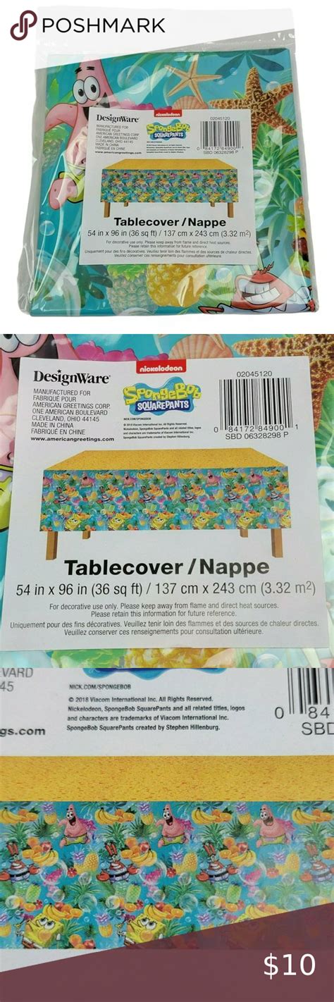 Copy Spongebob Squarepants Tablecover Tablecloth 54x96 Birthday Party Supplies Birthday