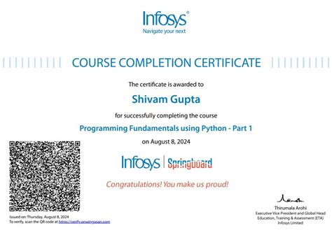 Python Programming Techlearning Infosys Shivam Gupta