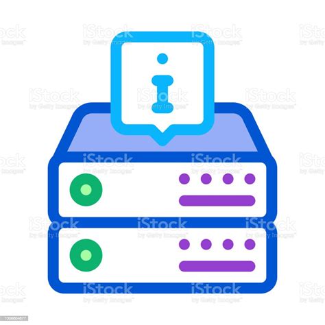 Informasi Tentang Server Untuk Ilustrasi Vektor Ikon Warna Pembelajaran Mesin Ilustrasi Stok