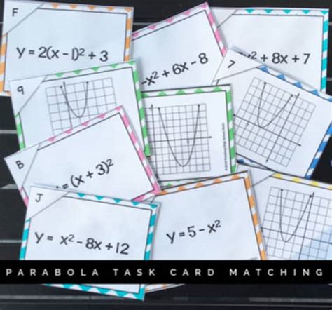 Pre Calculus Parabolas Matching Task Cards By Teaching High School Math