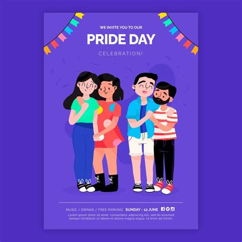 Free Vector Flat Pride Month Lgbt Flyer Template
