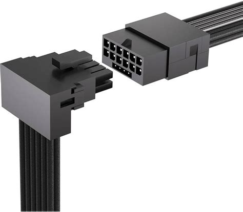 Mviioe 12vhpwr 90° Angled Adapter Pci E 5 0 Female To Male Extension Cord 16 Pin Gpu Cable