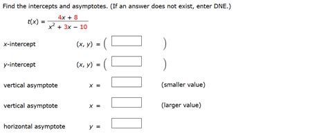 Solved Find The Intercepts And Asymptotes If An Answer