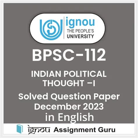 IGNOU Solved Assignment 2023 2024 SOLVED ASSIGNMENT 2023 24 IGNOU