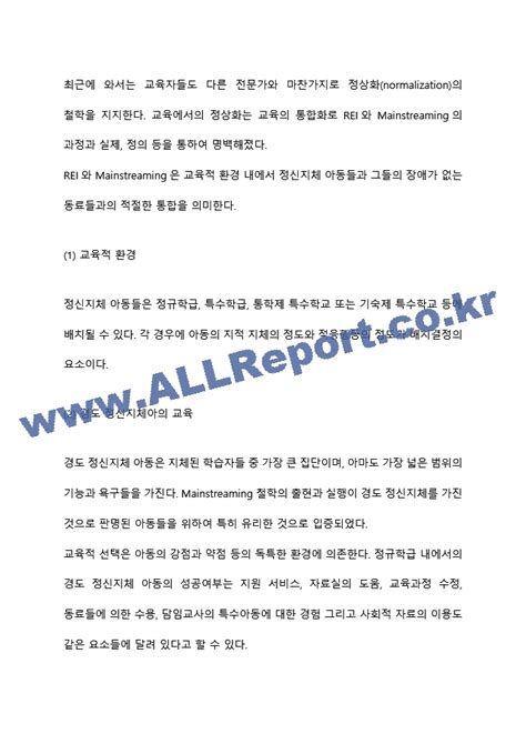 정신지체아 교육지적장애아의 교육적 접근인문사회레포트