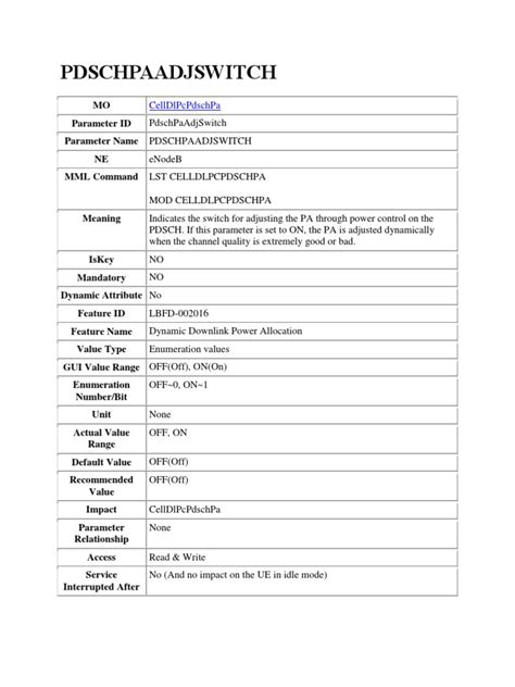 lte important parameters and switches pdf internet protocols