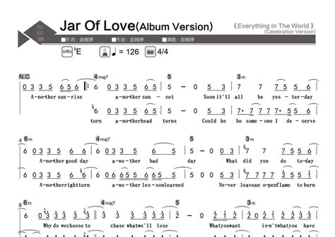 Jar Of Love简谱 曲婉婷 数字级数和弦谱 琴谱网