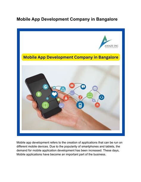 PPT Mobile App Development Company In Bangalore PowerPoint
