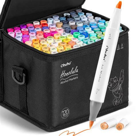 Ohuhu Alcohol Markers Brush Tip Double Tipped Art Marker Set For Artist Adults Coloring