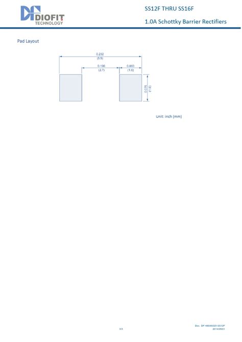 Ss14f Datasheet 1 0a Schottky Barrier Rectifiers Diofit