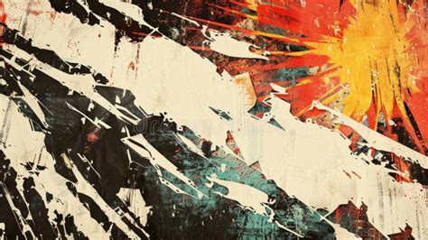 Retro Graphic Design With Geometric Shapes And Splatter Effect