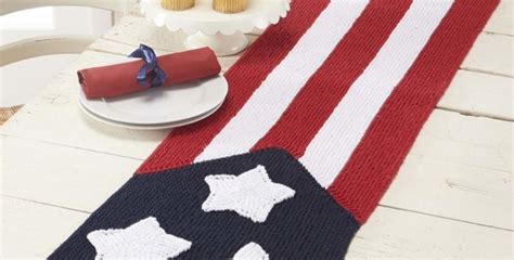 Knit Flag Table Runner Free Pattern