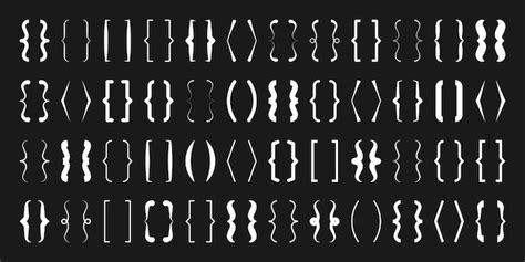 Premium Vector Text Brackets Collection White Quotation Box Curly Square And Corner