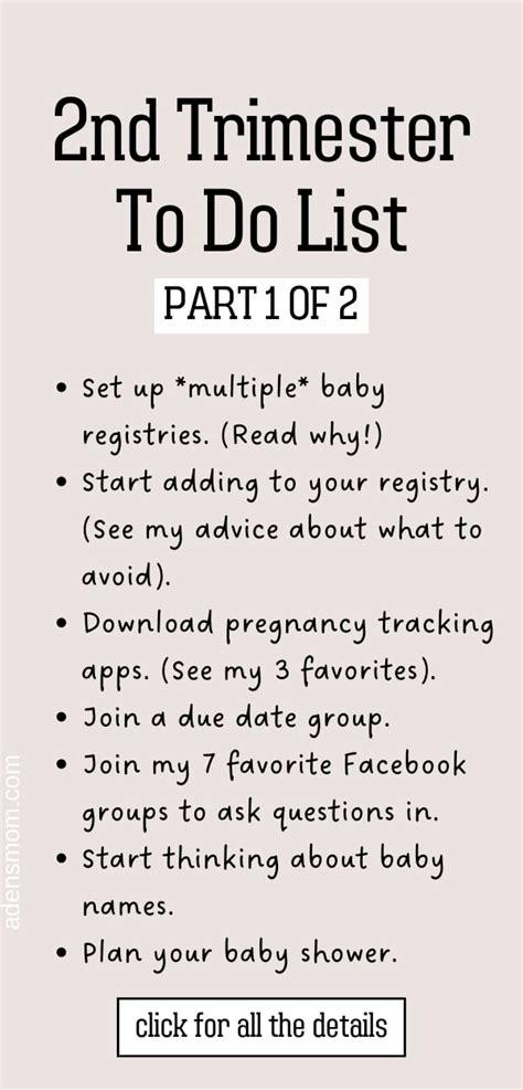 Second Trimester Checklist The Ultimate To Do List 2025
