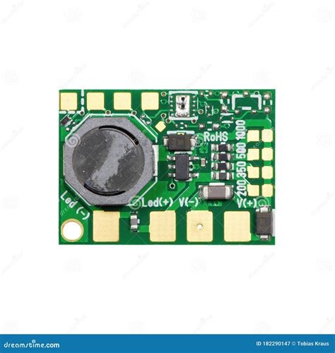 Green Rectangular Led Driver Pcb Board With Inductance Coil And Surface