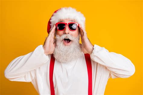2020 Christmas Celebration Funny Funky Santa Claus Hipster In Red Hat