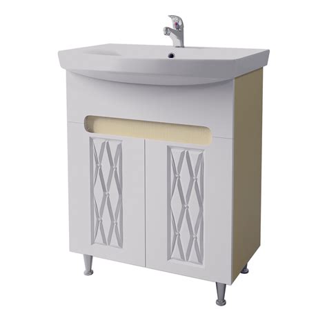 Тумба Под Раковину для Ванной Комнаты Венеция Вт 1 70м Дуб Молочный с Умывальником Карина 70