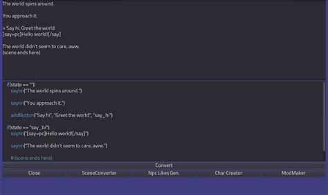 Your First Scene Alexofp BDCC GitHub Wiki