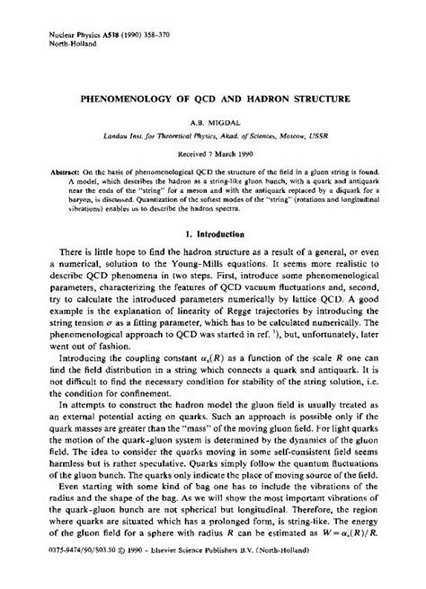Pdf Phenomenology Of Qcd And Hadron Structure Dokumentips