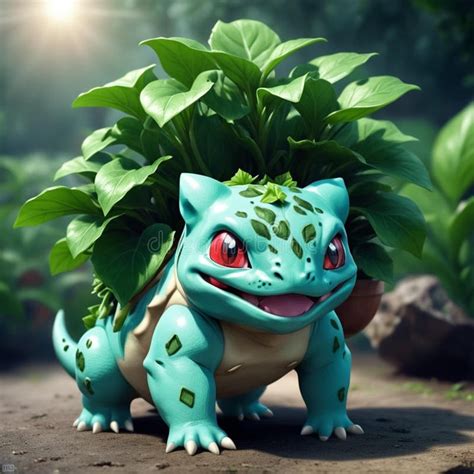 An Ai Illustration Of A Very Cute Looking Pokemon Figure With Plants In