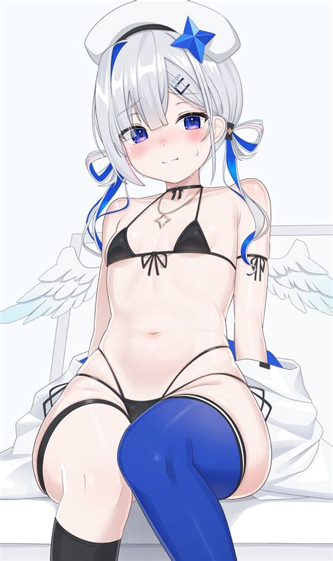 Tojo Aoi Amane Kanata Hololive Highres 1girl Angel Angel Wings