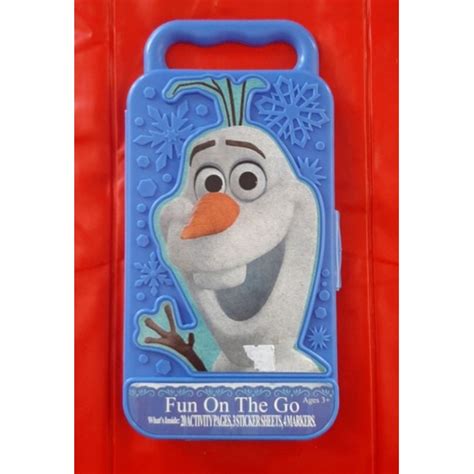 Frozen Olaf Elsa Anna Fun On The Go Activity Sheets And Stickers Pens With Blue Case Collectible
