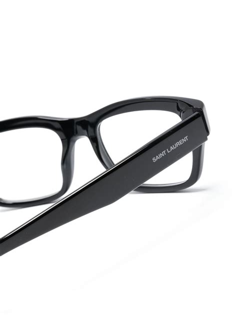 Saint Laurent Eyewear SL Rectangle Frame Glasses Black FARFETCH