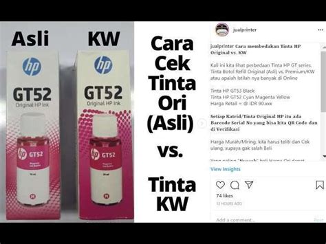 Distributor Tinta Hp Original Jangan Tertipu Dengan Palsu Versus Beda