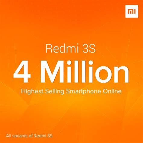 Xiaomi Redmi 3s Is Huge Hit As 4 Million Units Sold In Nine Months • Techvorm