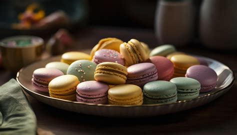 Indulgent French Macaroons A Gourmet Dessert With Multi Colored