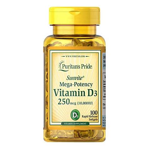 Puritans Pride Vitamin D3 10000 IU Bolsters Health Immune System